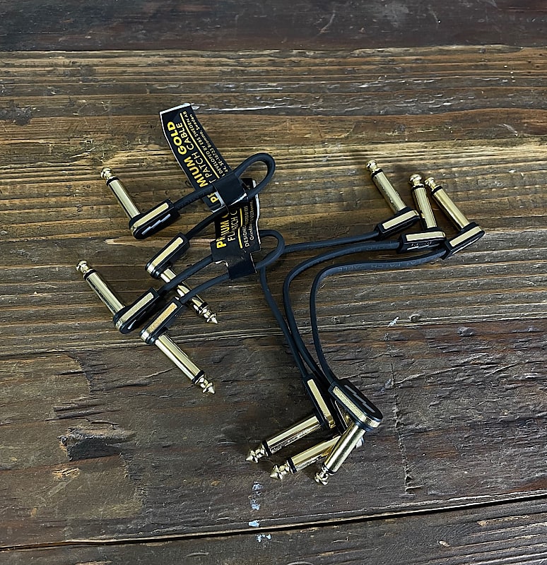 (5) EBS PG-10 Premium Gold Flat Patch Cable - 3.94 inch | Reverb