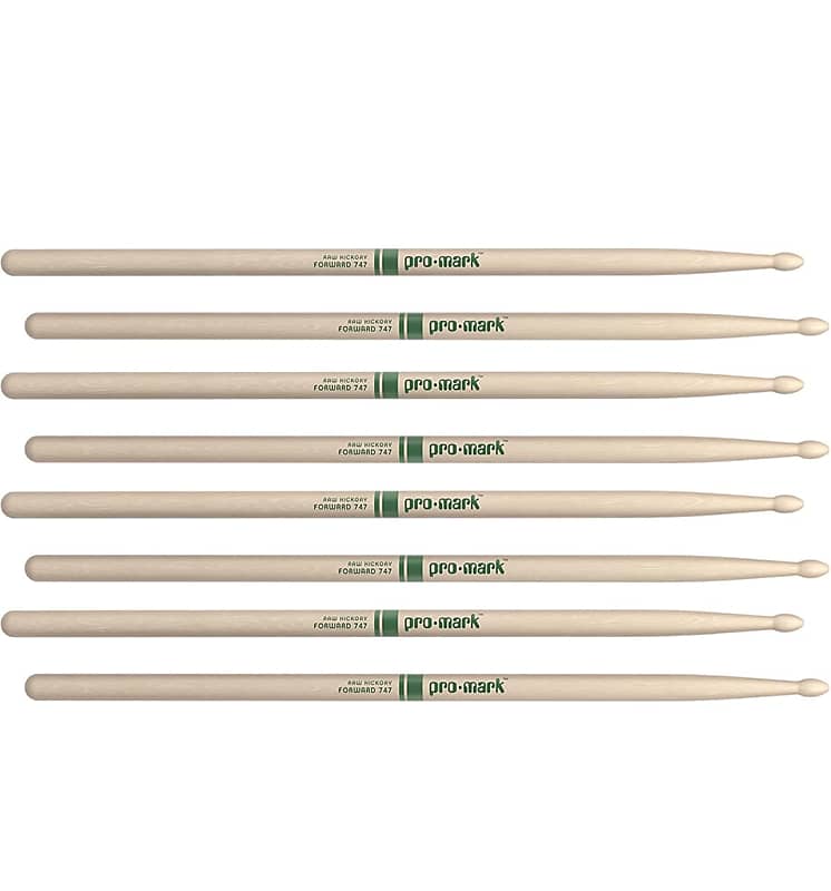 4 PACK ProMark Classic Forward 747 Raw Hickory Drumsticks, | Reverb