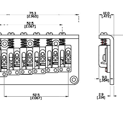 12-String Gotoh Style Fixed Hardtail Guitar Bridge - CHROME | Reverb