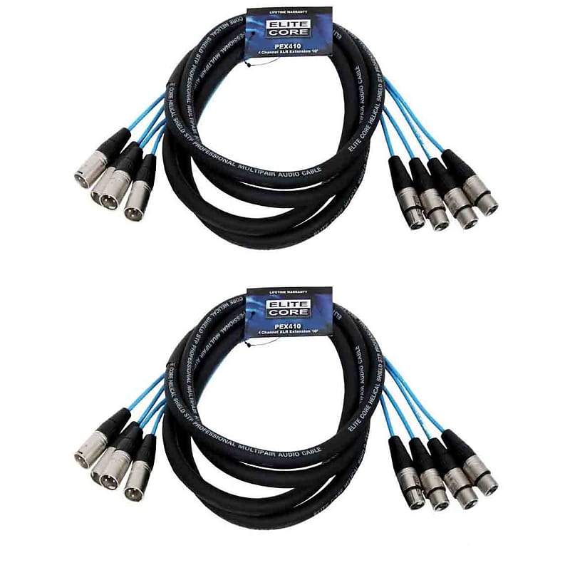 2 Elite Core 4 Channel 10 ft XLR Mic Audio Extension Patch | Reverb
