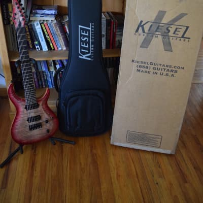 Kiesel Crescent 7 string guitar, 2021 , Gorgeous Cali burst | Reverb