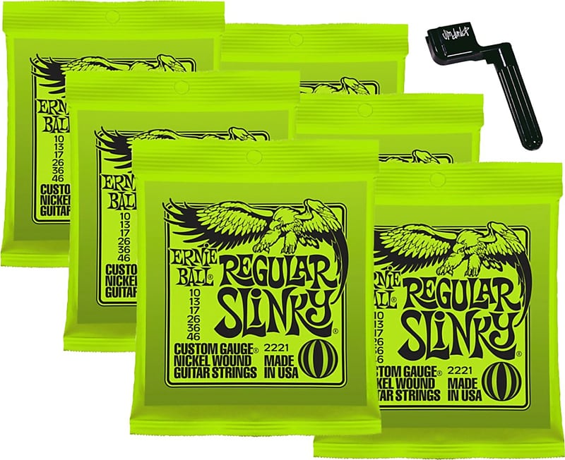 6 Sets of Ernie Ball 2221 Regular Slinky 10-46 Guitar Strings | Reverb
