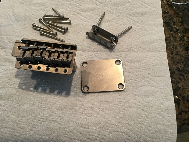 Titanium Strat Bridge, Neck Plate, Claw, Screws Strat Raw | Reverb