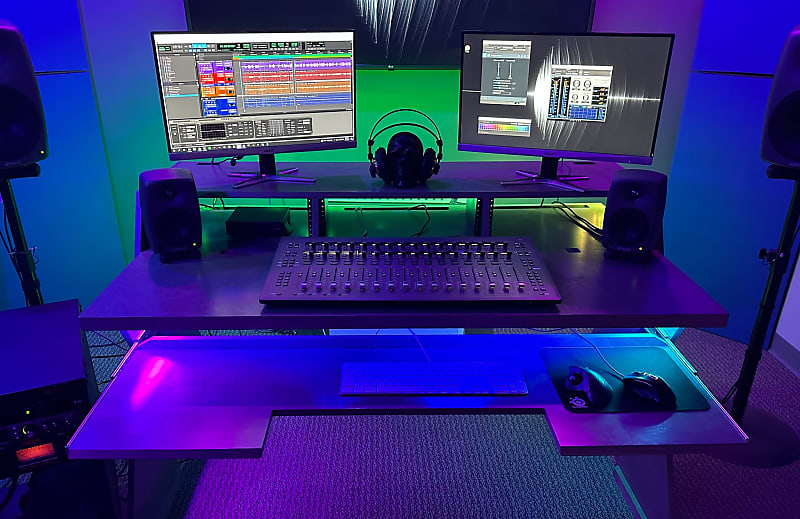 Output Platform Music Production Desk with Keyboard Tray - | Reverb