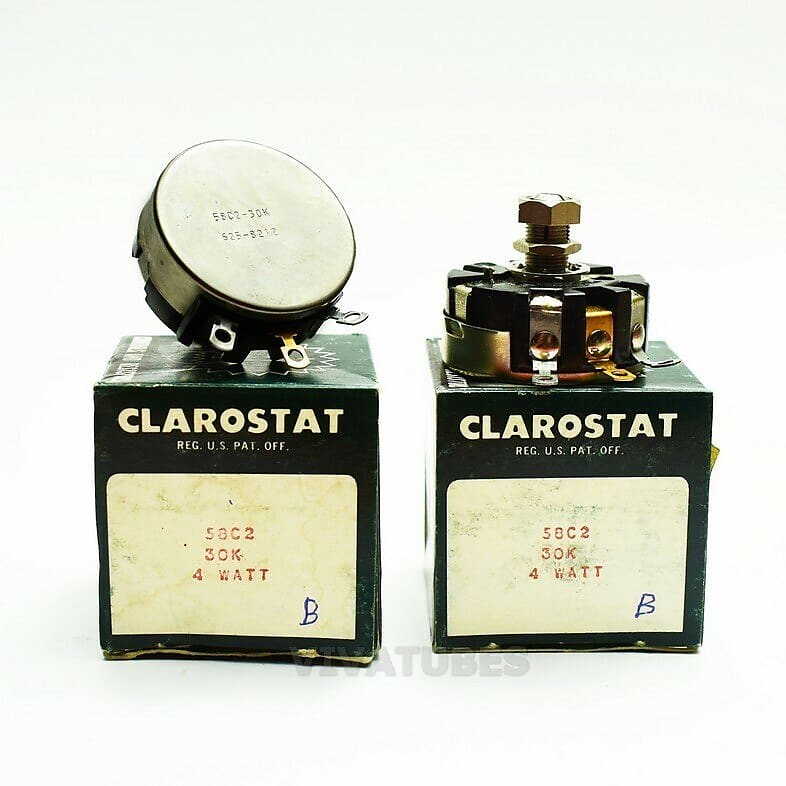 Lot of 2X. NOS NIB Clarostat 58C2 Short Shaft Potentiometer | Reverb