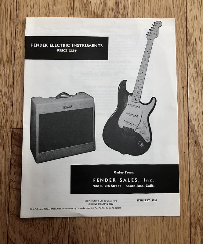 1955 Fender Guitars, Amps, & Accessories Price List ( | Reverb