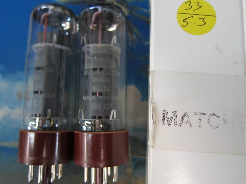 PR NOS Ruby Svetlana Winged C EL34-WC/6CA7 Tubes, | Reverb Canada