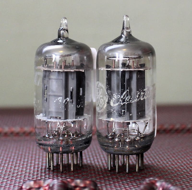 GE KEN-RAD 12AX7 ECC83 TIGHT MATCH PAIR LONG PLATE FAT D | Reverb