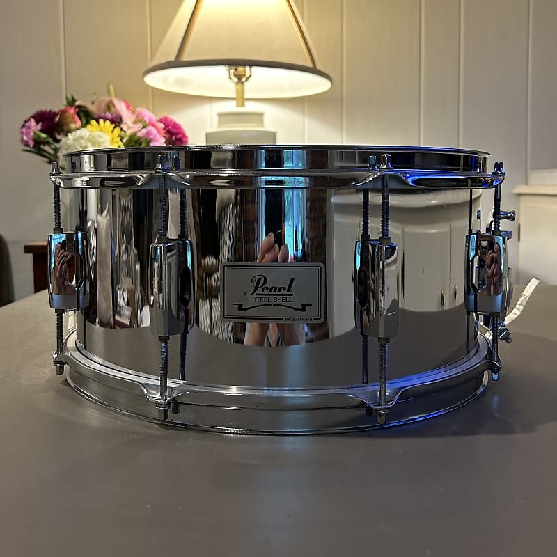 Pearl Steel Shell Chrome Snare Drum 6.5" x 14" | Reverb