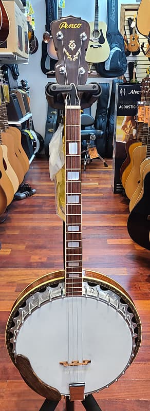 Penco 4 String resonator Banjo with faux alligator case | Reverb