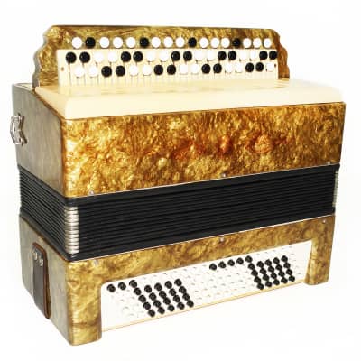 Rare Folk Russian Button Accordion 3 Rows 100 bass Bayan B | Reverb