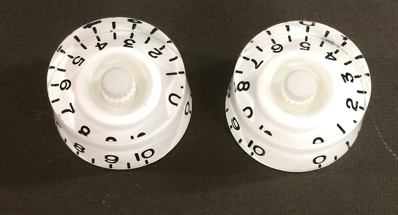 Mighty Mite Gibson Style Speed Knobs in White Set of 2 | Reverb