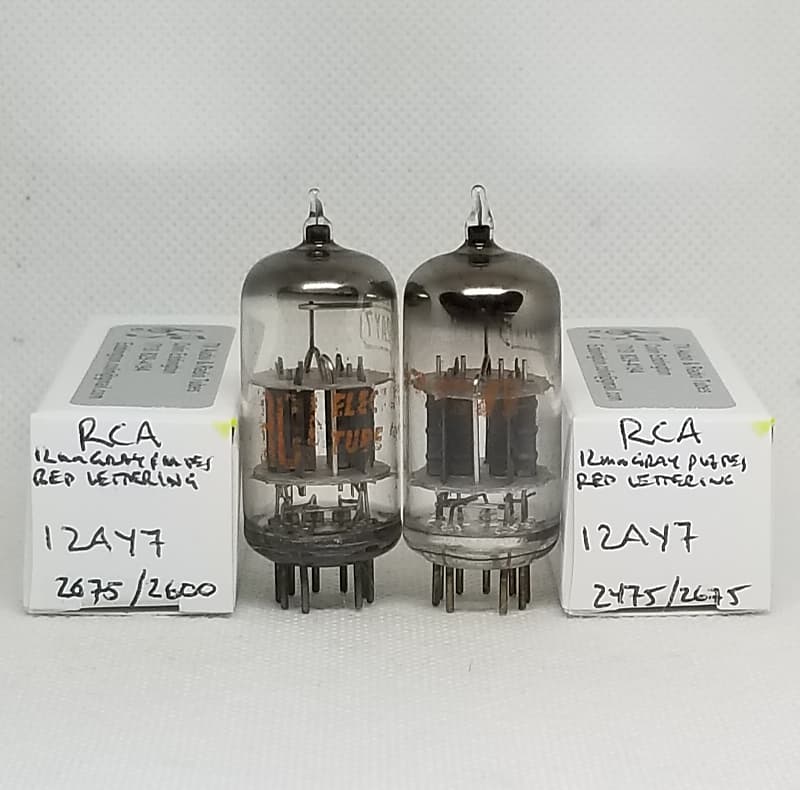 RCA 12AY7 Gray Plate Well Matched (7.4%) Pair NOS | Reverb