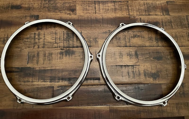 S-Hoop 10” 6-Hole Drum Hoop Pair in Chrome | Reverb