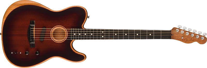 FENDER AMERICAN ACOUSTASONIC TELECASTER ALL-MAHOGANY BOURBON | Reverb