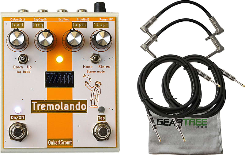 Onkart Tremolando Stereo Bass Tremolo Pedal w/ Cloth and 4 | Reverb