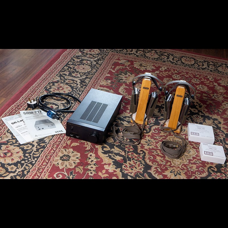 STAX SRM-717 Headphone Amp,X2 Sets of SR-404 Headphones + | Reverb