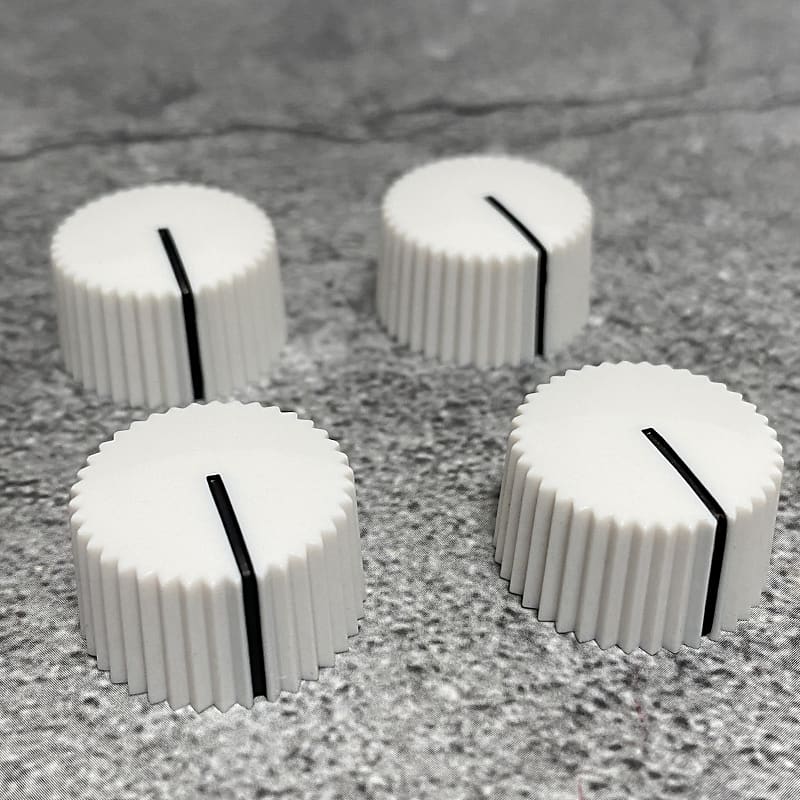 4x White Vintage Style Cupcake Knobs Serrated Guitar Pedal | Reverb
