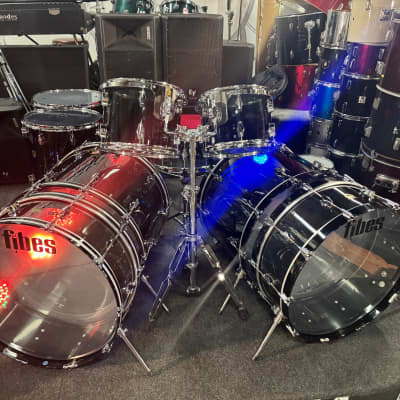 Fibes Vintage Smoke gray 9 piece Acrylic drum set 1998 - | Reverb