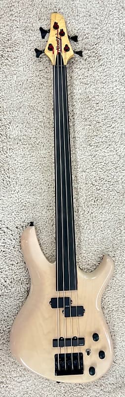Alvarez Dana Fretless 4 string bass guitar in White Blonde | Reverb