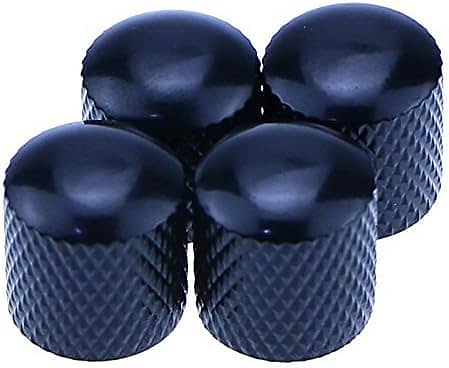4Pcs Black Metal Guitar Control Knob Volume Tone Control Dome | Reverb