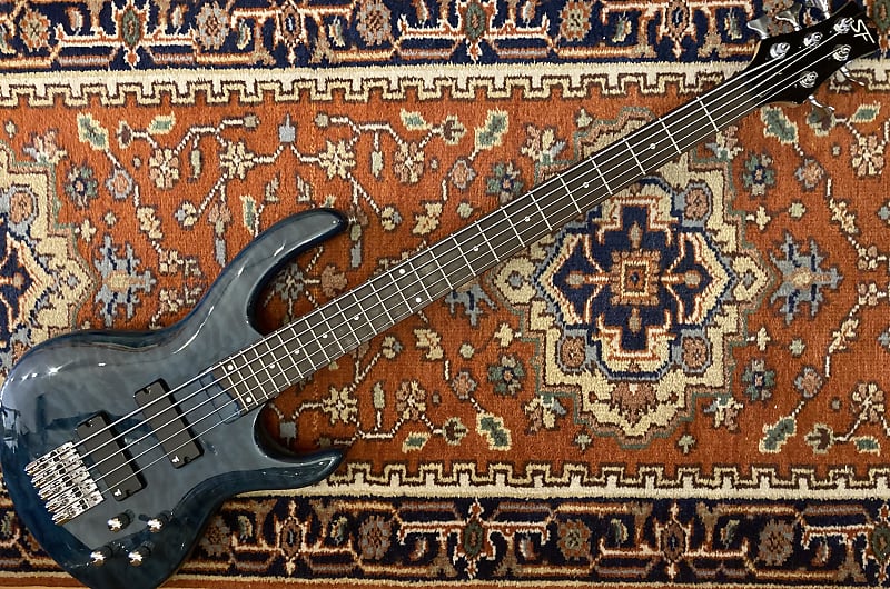SF 5-String Bass Translucent Blue Set Up! | Reverb