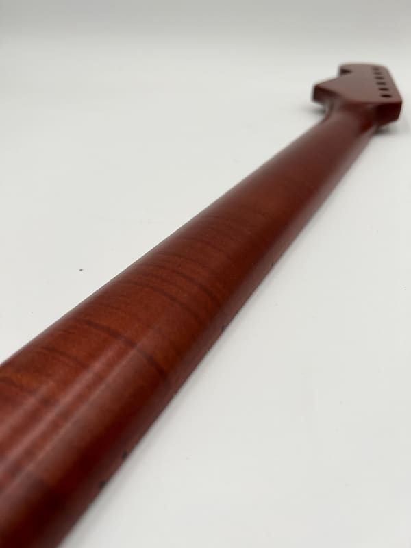 Warmoth Flamed Maple “Deep Red” Strat Neck | Reverb
