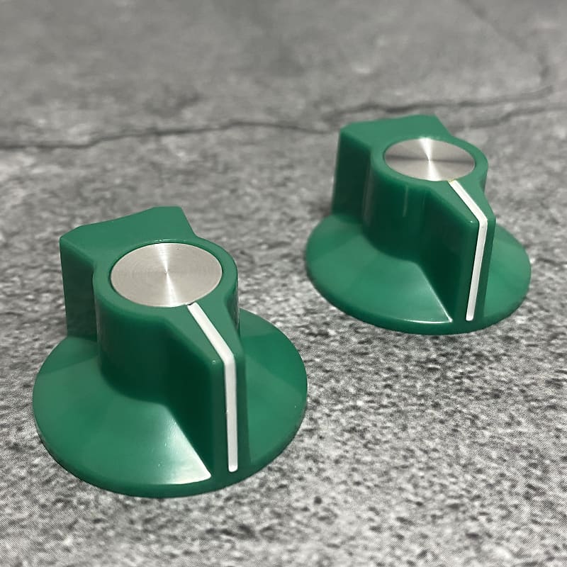 2x Green Arrow Skirted Mini Moog Knobs Large Pointer Guitar | Reverb