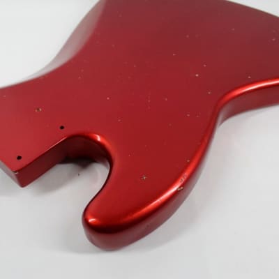 MJT Jazz Bass Style Body - Candy Apple Red Over Sunburst | Reverb