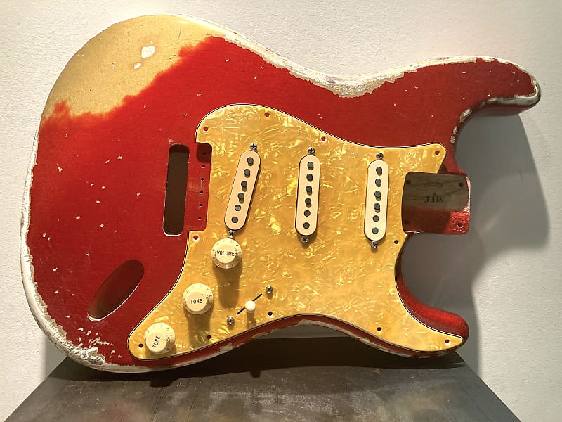 MJT Official guitar body VST 2014 - Candy Apple Red over | Reverb