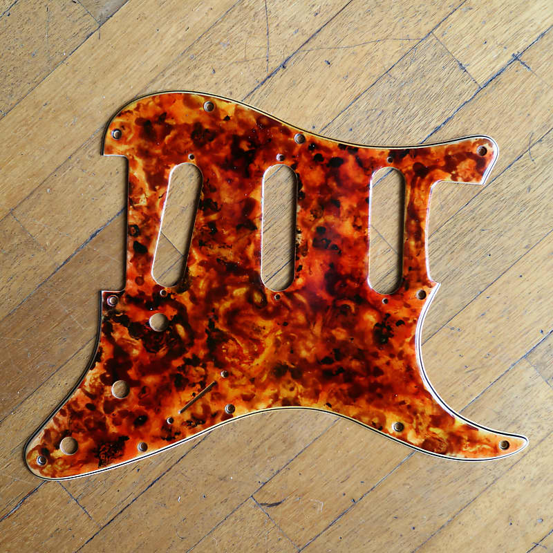 Unbranded stratocaster pickguard - Tortoiseshell Brown Red | Reverb