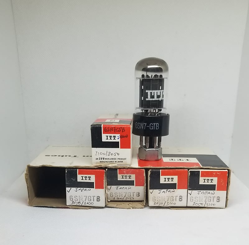 Matsushita Made For ITT 6SN7GTB Black Plate Full Sleeve Brand | Reverb