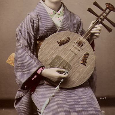 Vintage Chinese Electrified Moon Lute circuitbent electric | Reverb