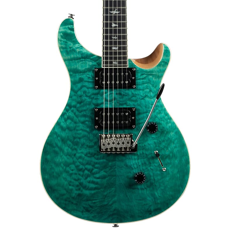 PRS SE Custom 24 Quilted Electric Guitar in Turquoise Finish | Reverb