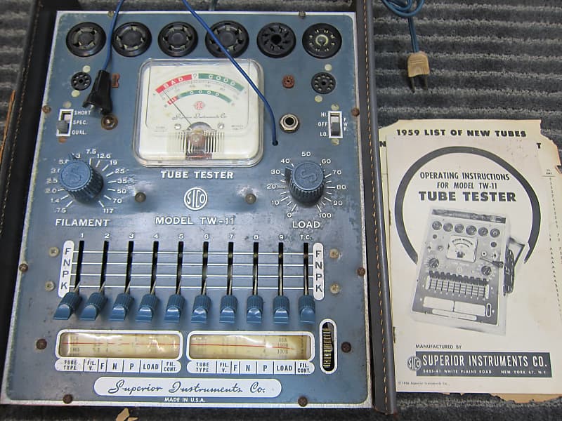 Vintage Superior TW-11 Tube Tester Owners Manual, Roll Chart, | Reverb