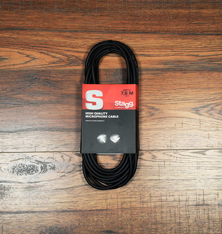 Stagg SMC7.6M 25' XLR Microphone Cable Black | Reverb