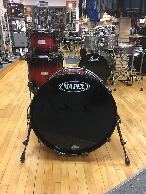 Mapex Saturn III Supernova Red Burst 3 Piece Drum Set | Reverb