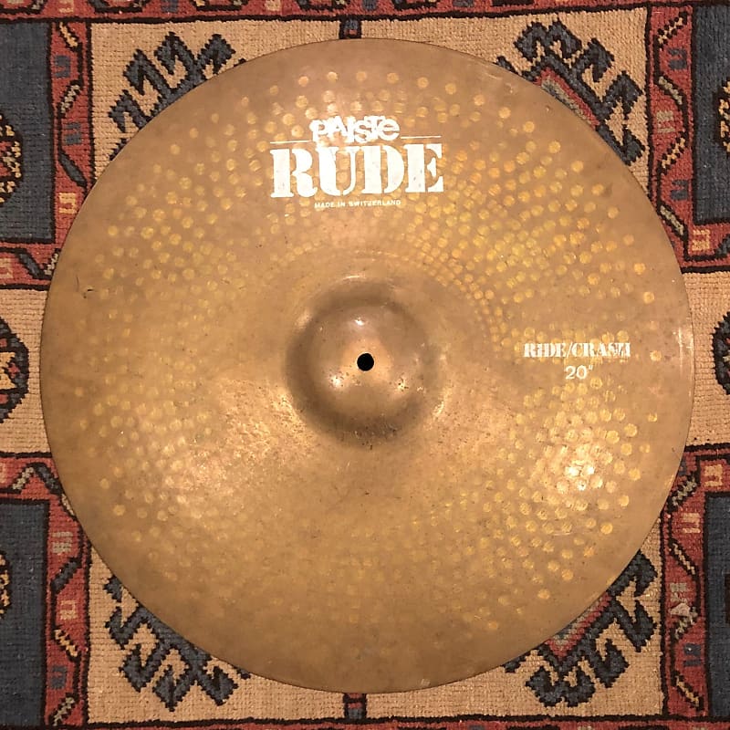 20" Vintage 1980s Paiste Rude Ride / Crash Cymbal 2366g | Reverb