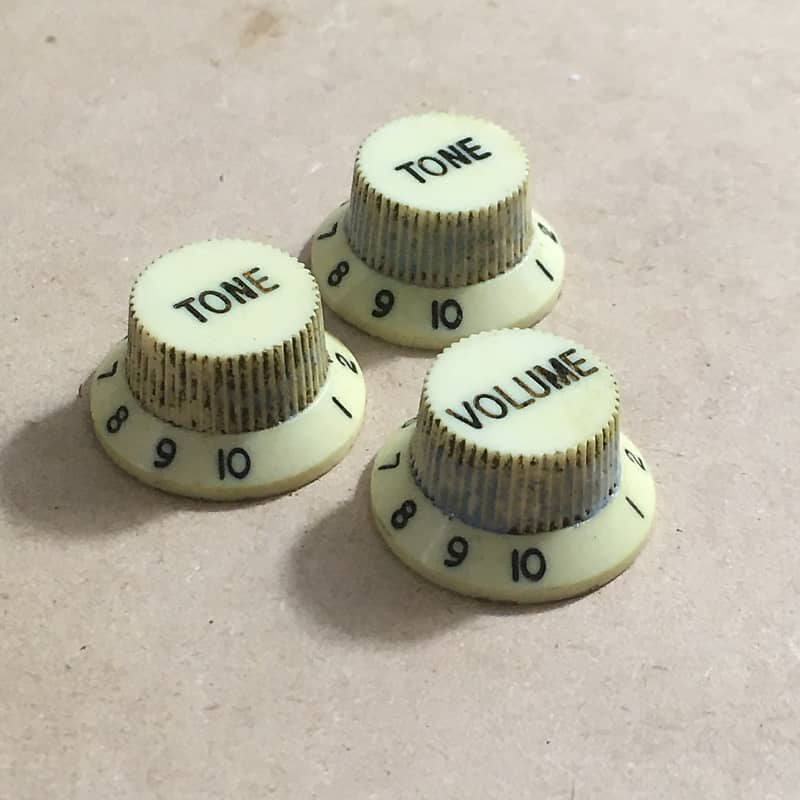 3 Vintage Style Natural Aged Knobs Custom Off White Relic For | Reverb