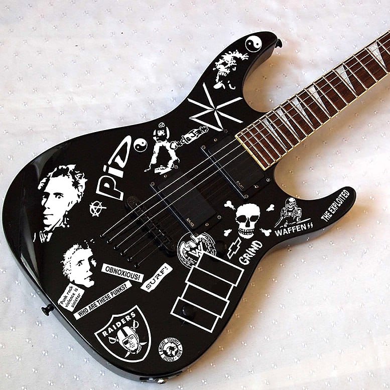 Guitar vinyl stickers Jeff Jackson Soloist punk decal Full | Reverb