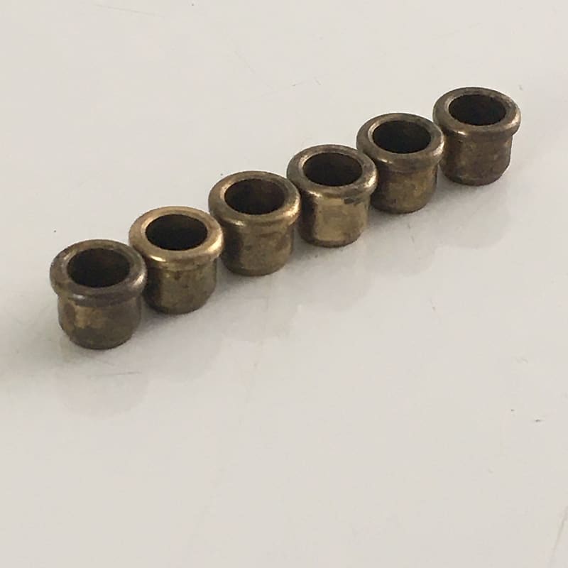 6 Relic Aged Brass Tele String Ferrules Aged Relic for Custom | Reverb