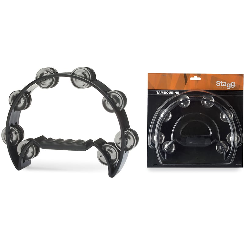 Stagg TAB-2 Plastic Cutaway Tambourine - Black | Reverb