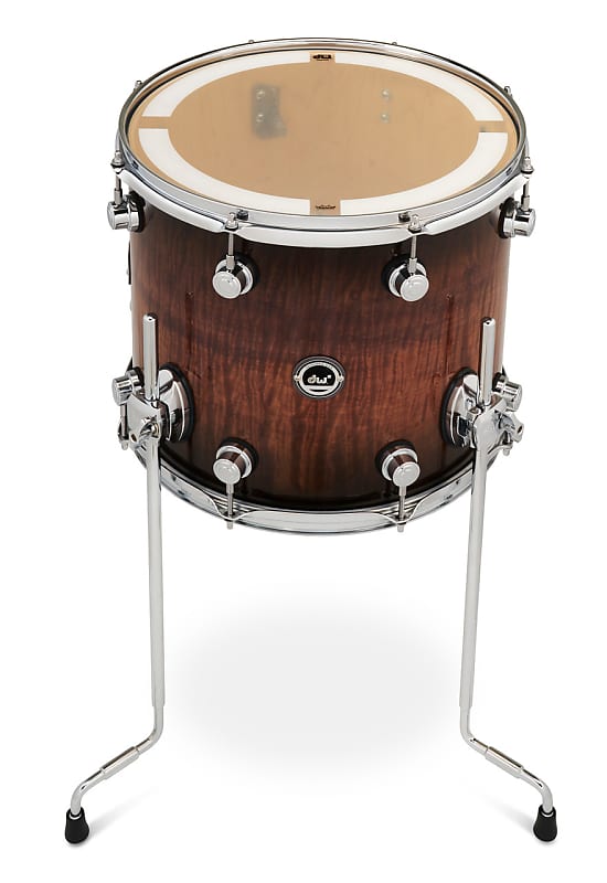 DWe 12"x14" Floor Tom - Candy Black Burst over Curly Maple | Reverb