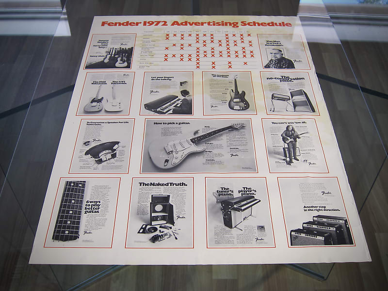 Fender Ad Authentic Vintage Poster "1972 Advertising | Reverb