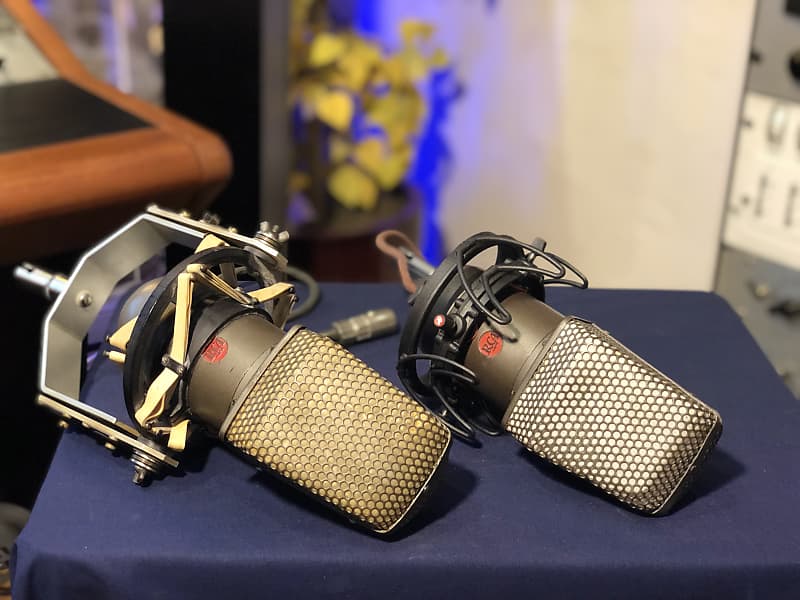 Vintage Pair of RCA KU3A Ribbon Microphones (2) w/Rycote | Reverb
