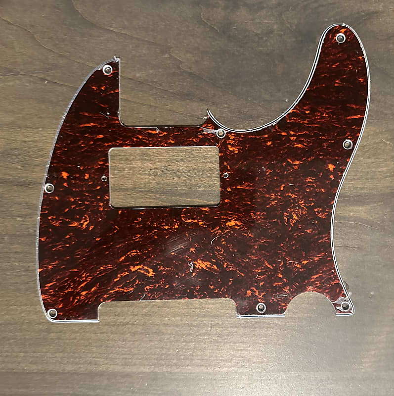 Brio Tele® Humbucker 8 hole 4 ply Pickguard Red Tortoise | Reverb