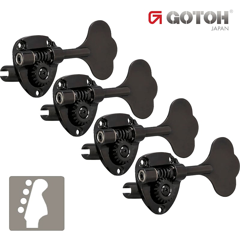 NEW Gotoh GB11W 4 In-Line Bass Tuners Tuning Keys Right | Reverb