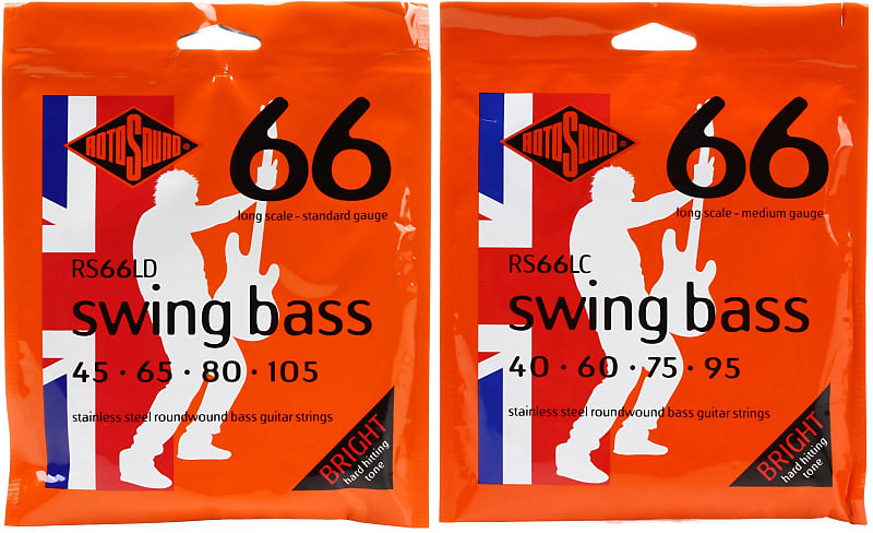 Rotosound RS66LD Swing Bass 66 Stainless Steel Roundwound | Reverb