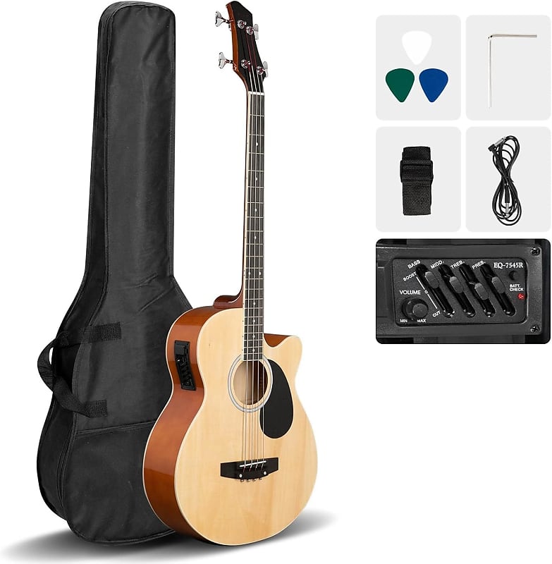 4 String Acoustic Bass Guitar, Full Size Bass Guitar Kit with | Reverb