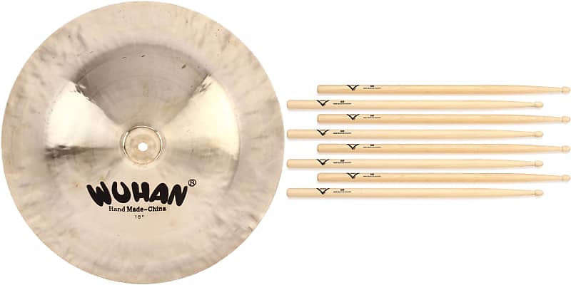 Wuhan 18 inch China Cymbal Bundle with Vater Hickory | Reverb